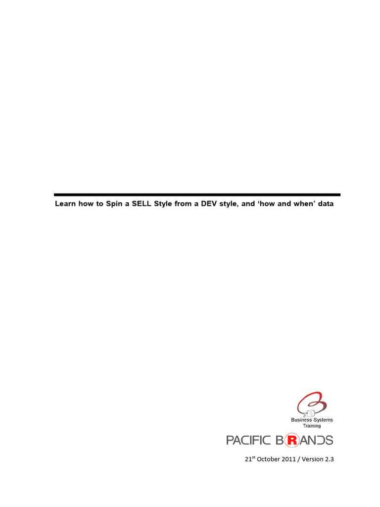 PLM Spinning Sell Styles and Auto Write To BoB User Guide v2.3 | PDF | Product Lifecycle ...