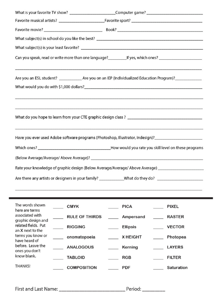 Cailen Ginn - Student Questionnaire p2 | PDF