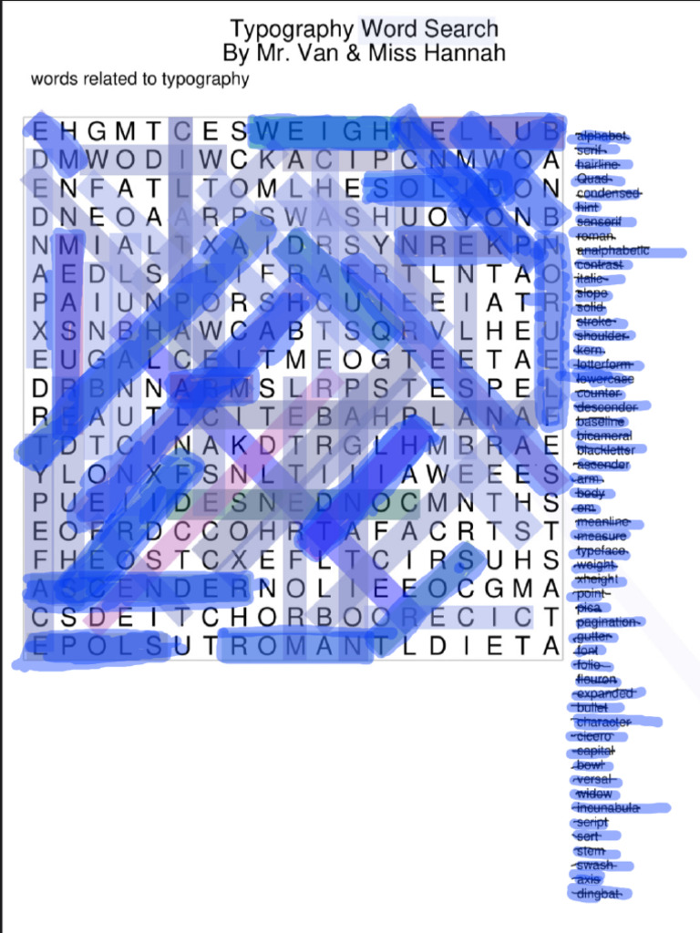 Cailen Ginn - Typography Word Search | PDF