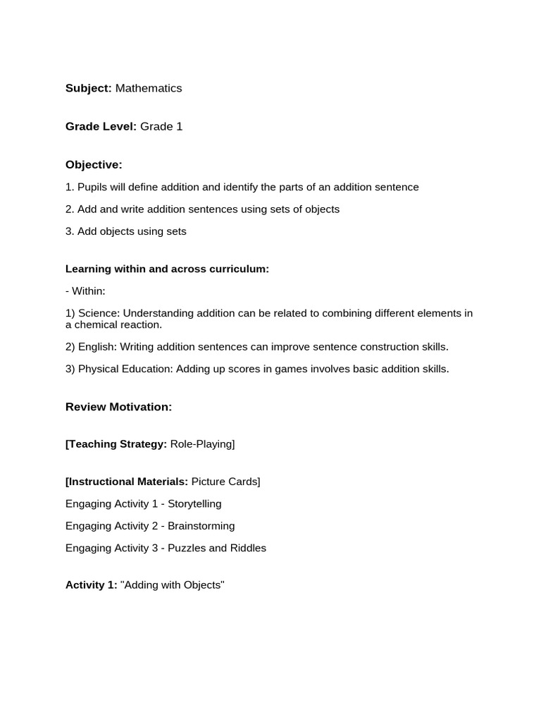 Mathematics 1 LP | PDF | Learning | Mathematics