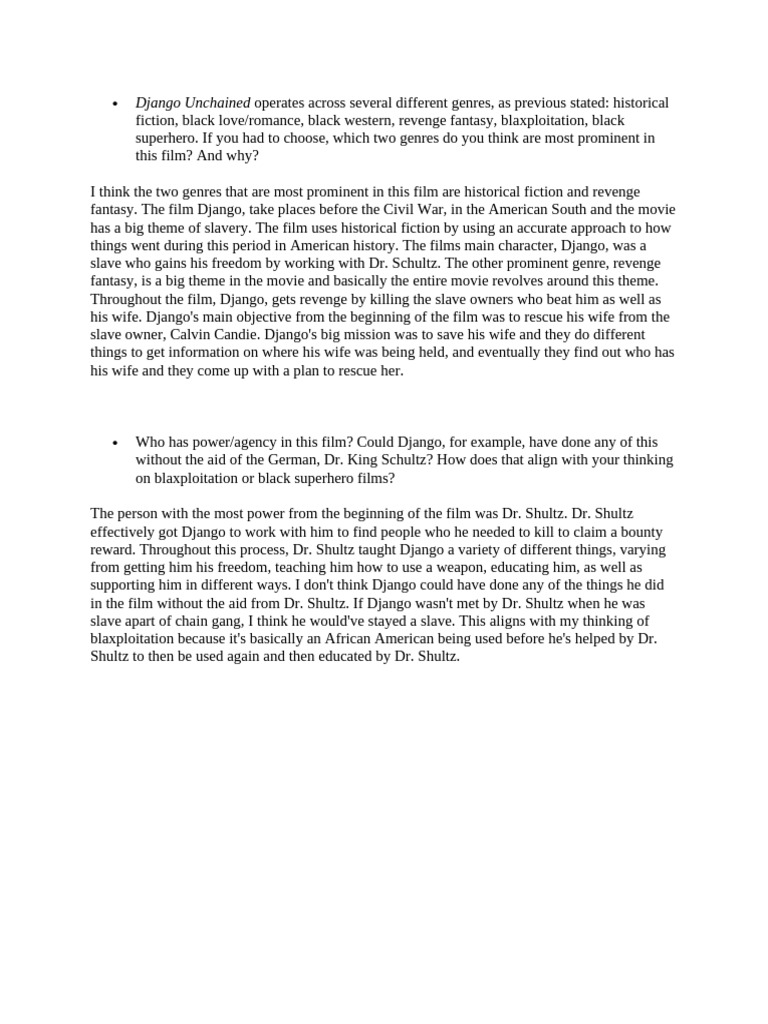 Django Unchained Discussion | PDF