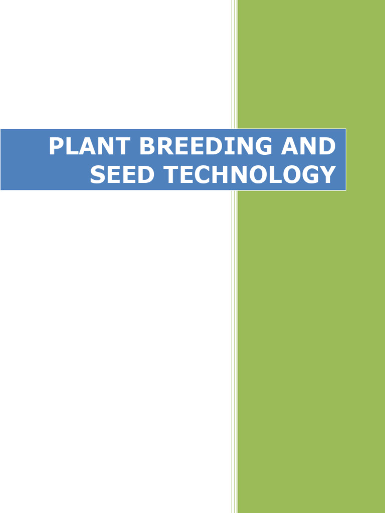 Plant Breeding and Seed Technology PDF (1) | PDF | Dominance (Genetics) | Allele