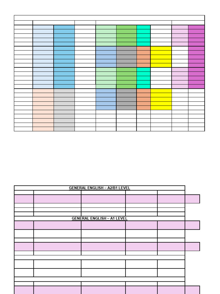 English Courses Schedule | PDF