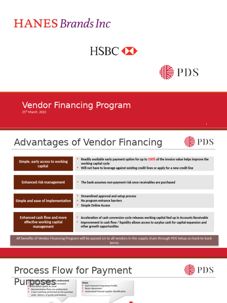 Vendor Financing Program - PDS Brands Manufacturing - Mar 2022 | PDF ...