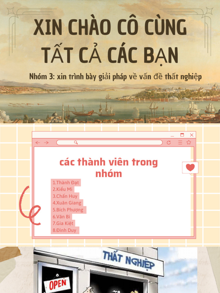 Xin Chào Cô Cùng T TC Các B N: Nhóm 3: Xin Trình Bày Gi Iphápv V N TH T Nghi P | PDF
