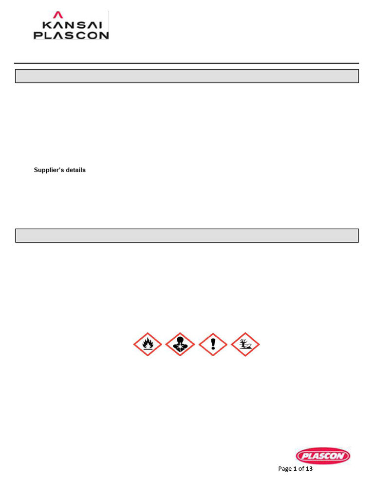 Plascon - Tradepro - SB - Primer - Safety Datasheets | PDF | Waste ...
