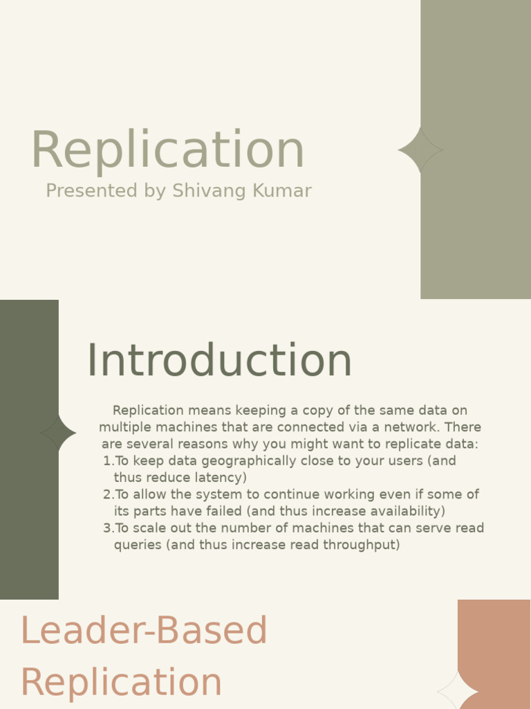 Replication | PDF | Replication (Computing) | Databases Replication | PDF | Replication (Computing) | Databases
