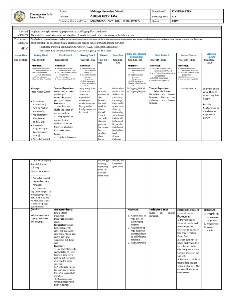 Kinder-New-DLL Week5 - Day2 | PDF | Learning