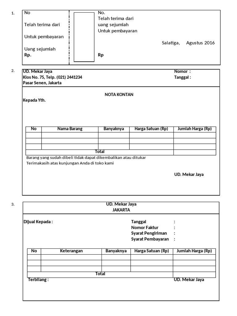 Latihan Membuat Bukti Transaksi | PDF