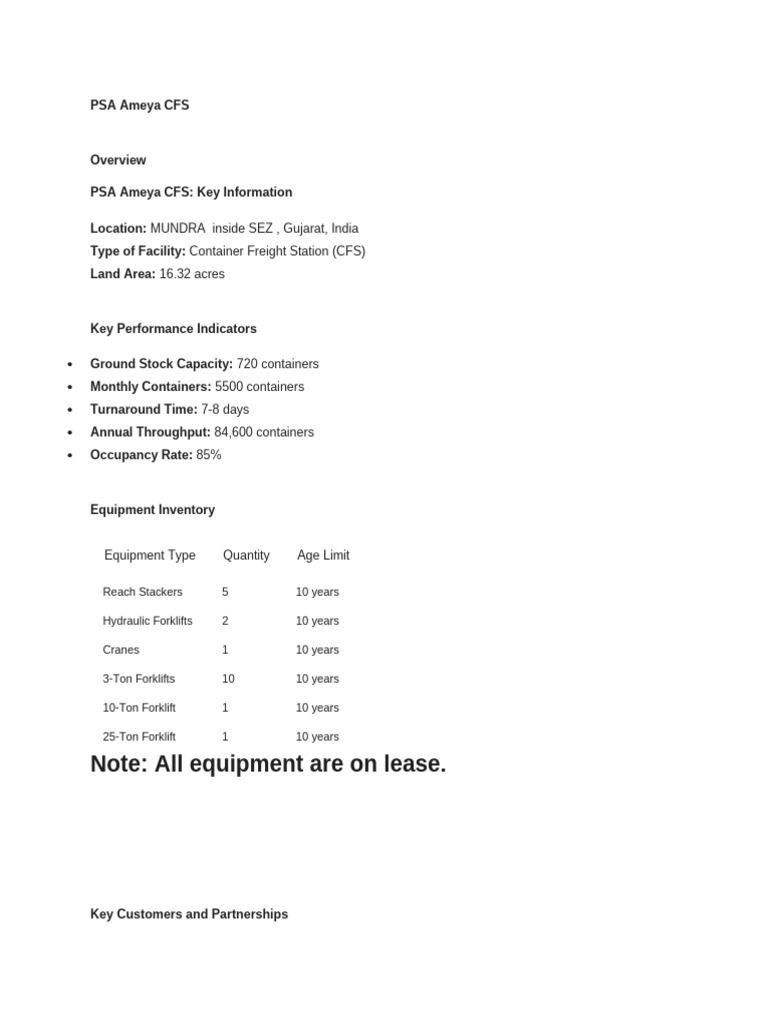 PSA Ameya CFS Overview and Insights | PDF | Business