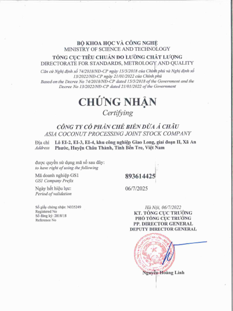 CHUNG NHAN MSMV 2022 | PDF