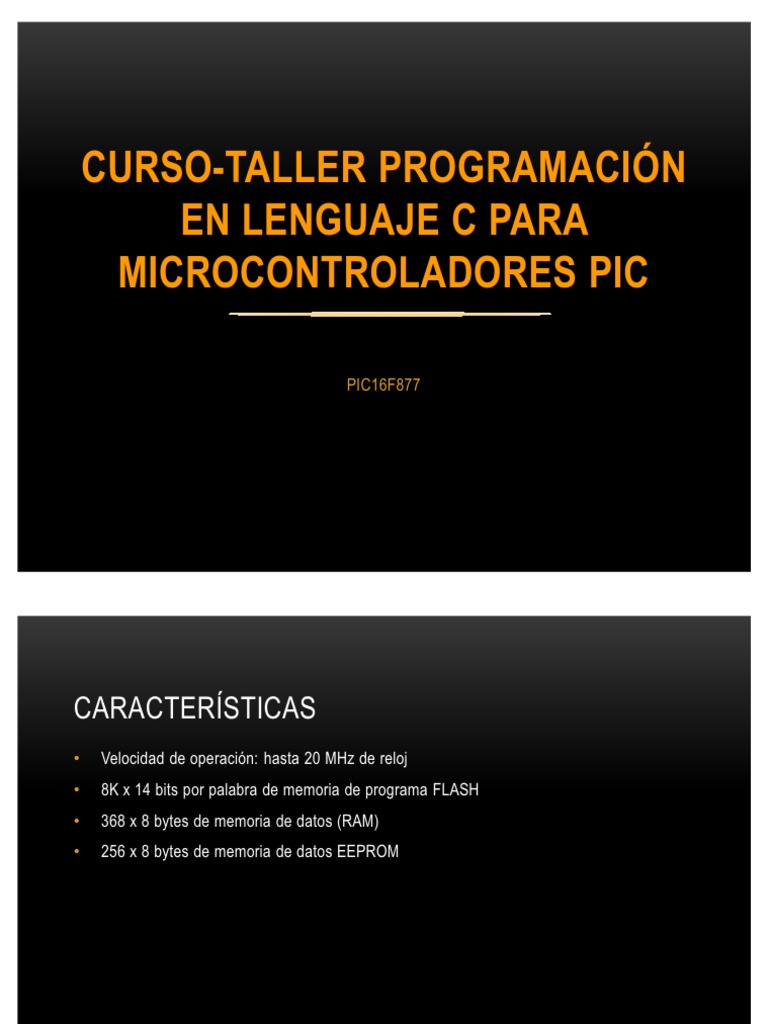 Curso C PIC16F877 | PDF | Poco | Programa de computadora