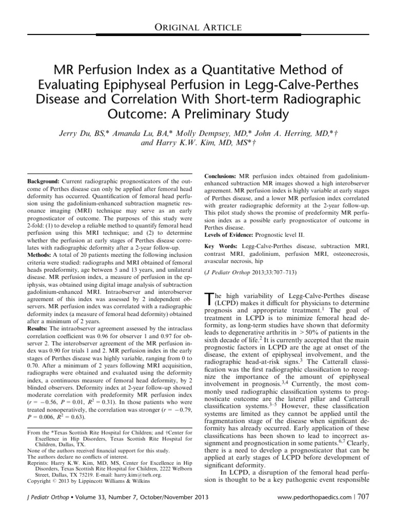 MR Perfusion Index As A Quantitative Method Of.5 | PDF | Magnetic ...