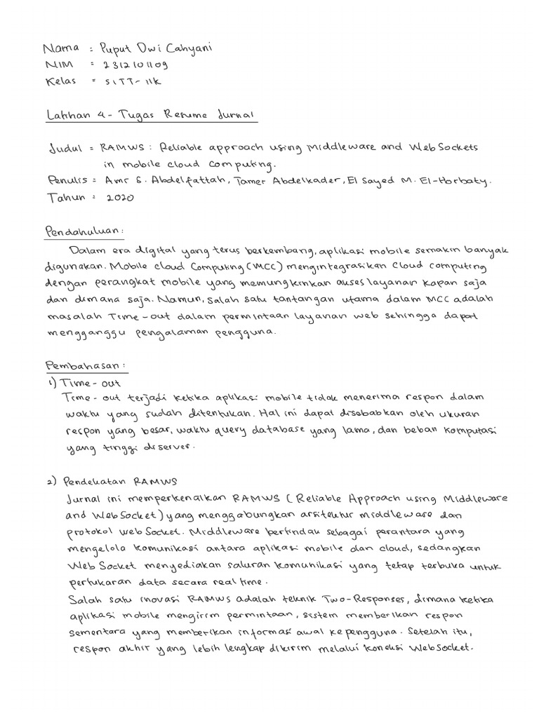 Puput DC - Latihan 4 Resume Jurnal | PDF