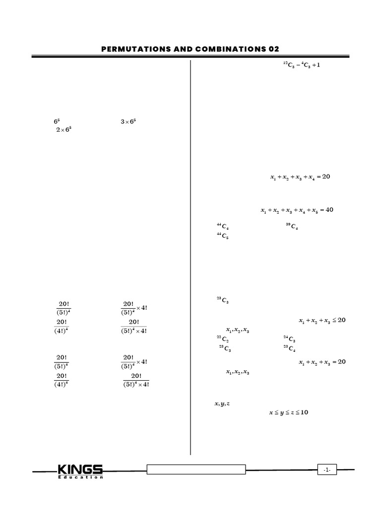 Permutations and Combinations 02 | PDF | Elementary Geometry | Mathematical Objects