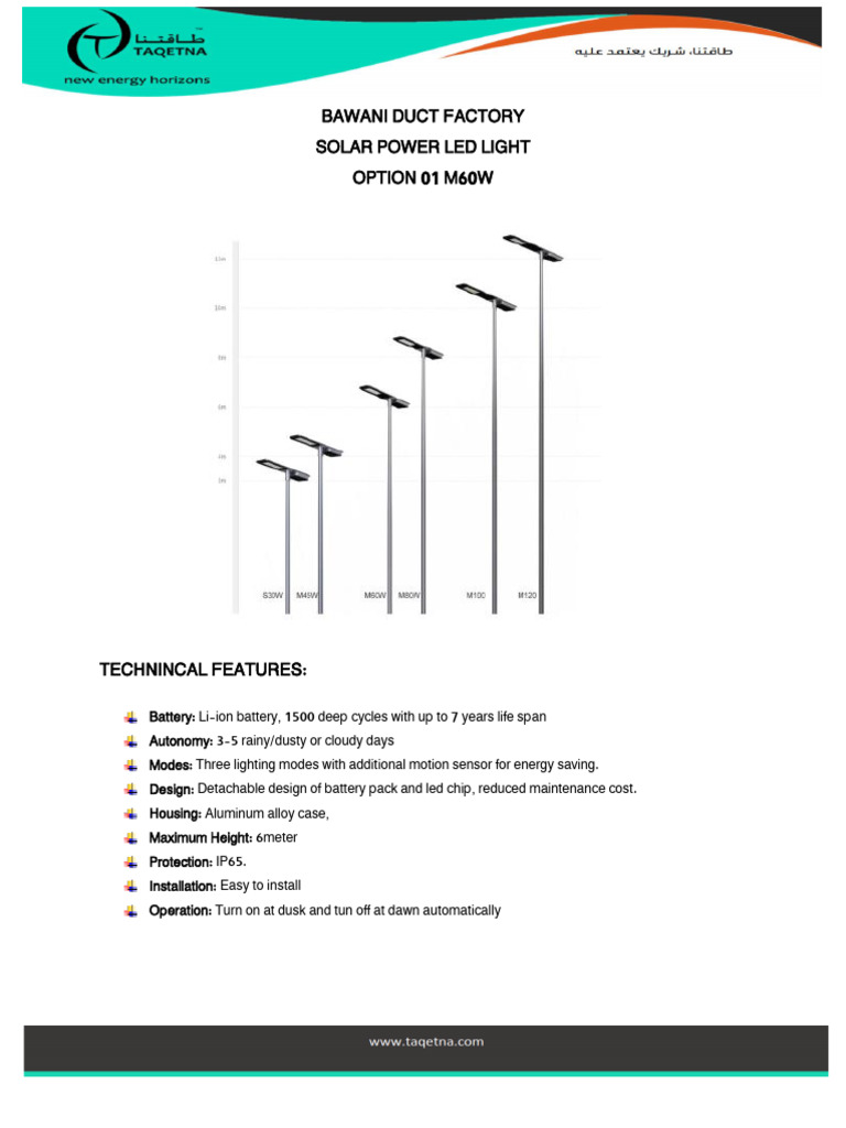 Solar Power Led Light Opt 01 M60W | PDF