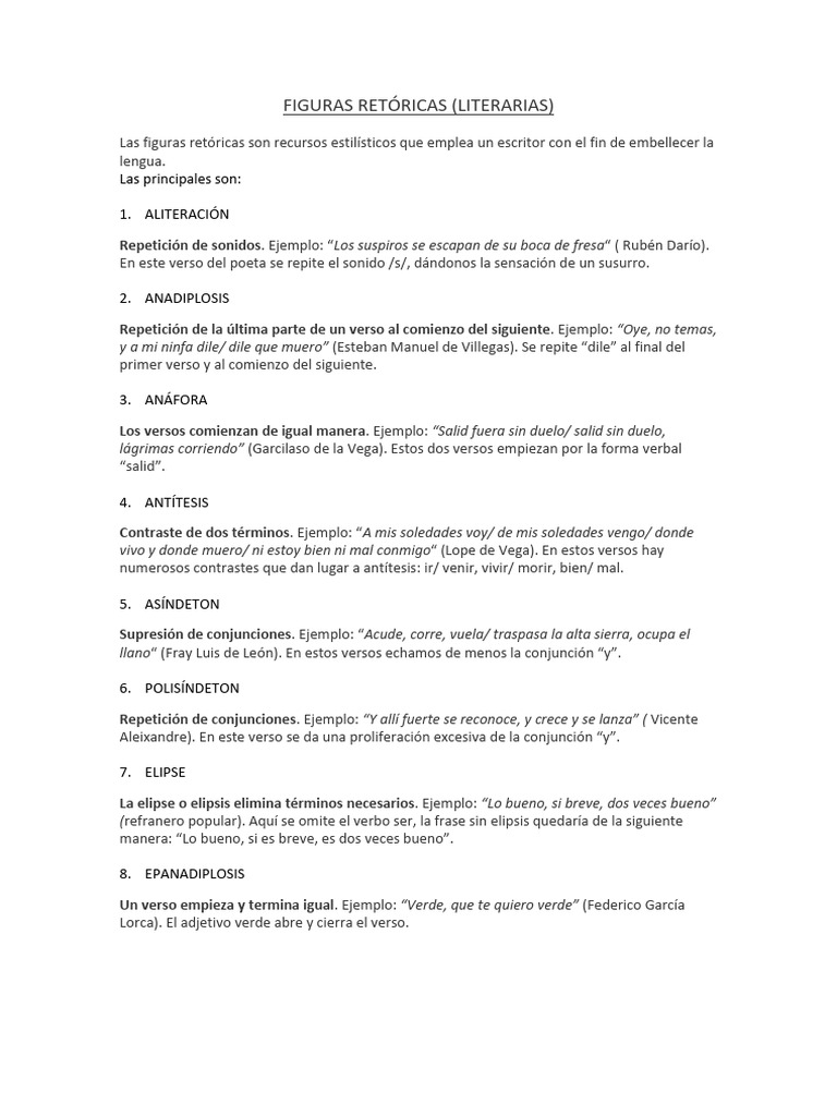 Figuras Retóricas | PDF | Artes del Lenguaje y Comunicación | Poesía