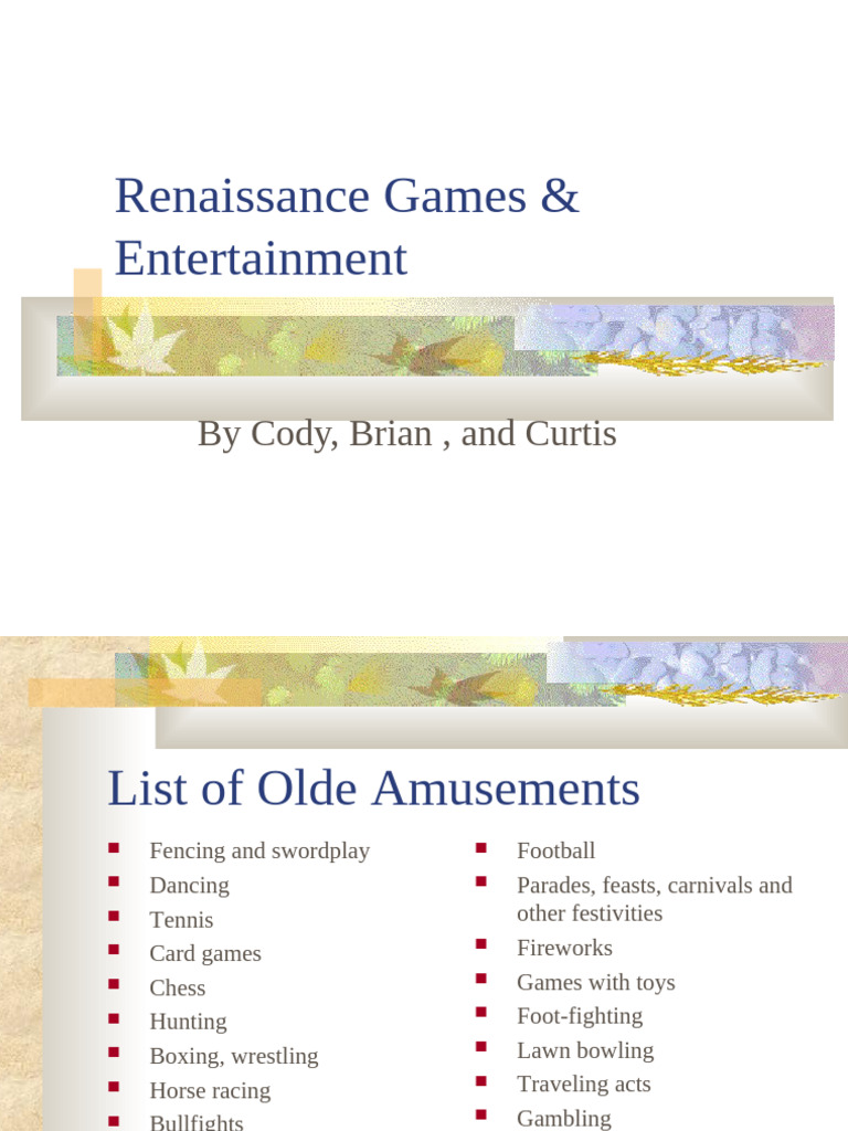 Renaissance Games & Entertainment | PDF