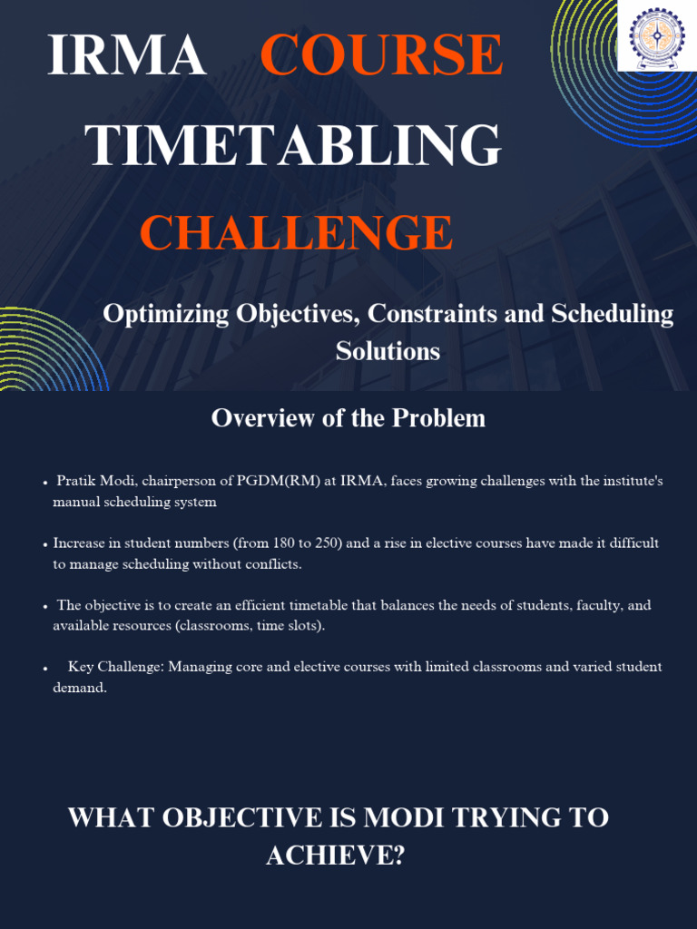 IRMA Timetable Optimization Strategies | PDF | Linear Programming ...