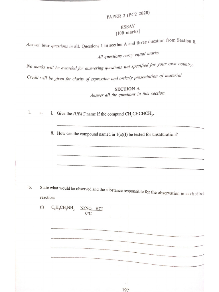 Chemistry Questions | PDF