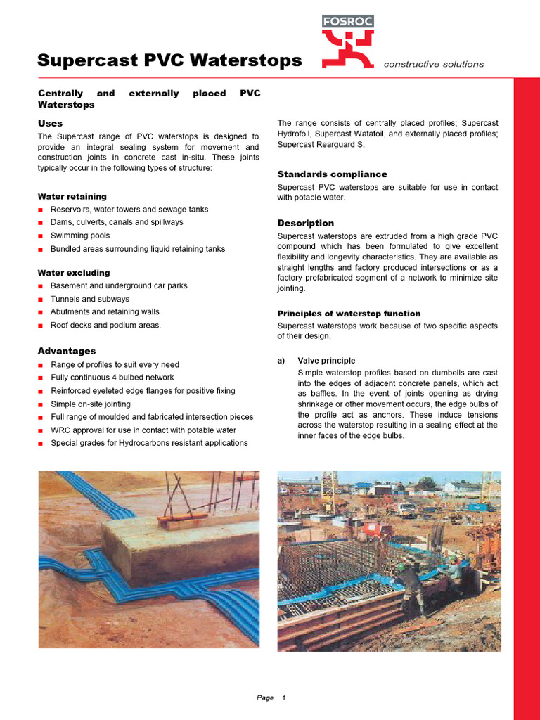 TDS Supercast-PVC-Waterstops ASIA Rev1 | PDF | Concrete | Polyvinyl ...