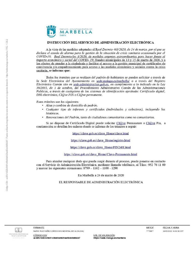 Instruc Padron Ident Electronica | PDF