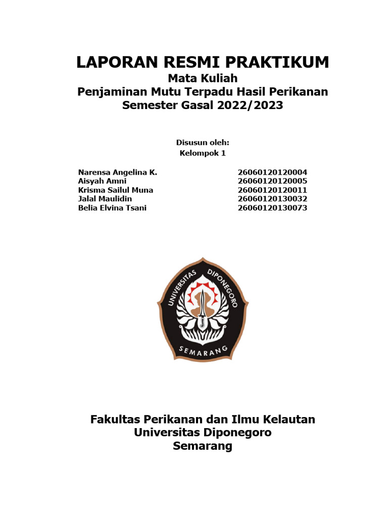 Laporan Resmi PMTHP | PDF