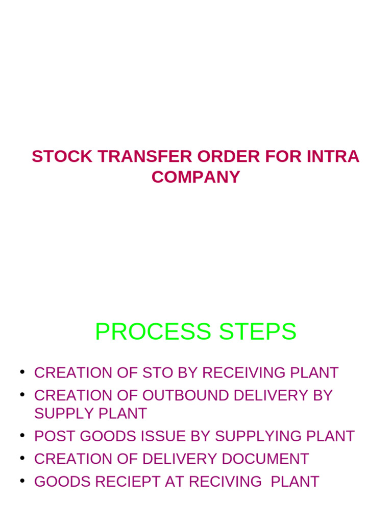 Sto Intracompany | PDF | Business | Finance & Money Management