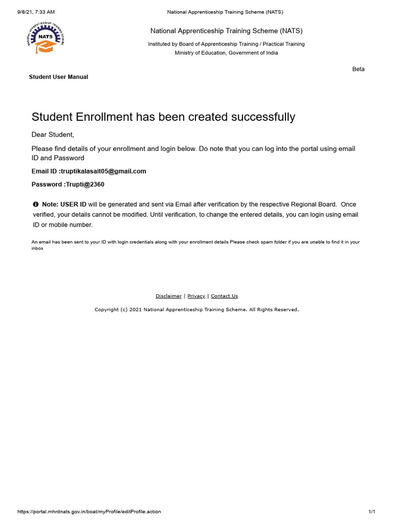 National Apprenticeship Training Scheme (NATS) 1 | PDF