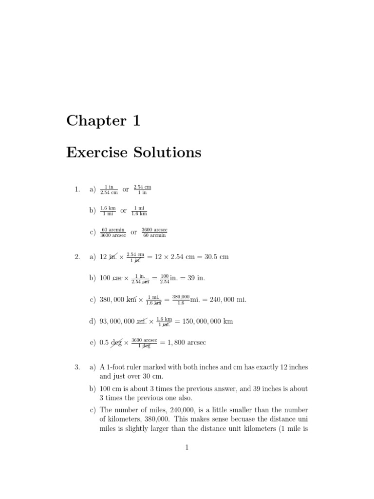 Exercise Solutions | PDF | Weight | Minute And Second Of Arc