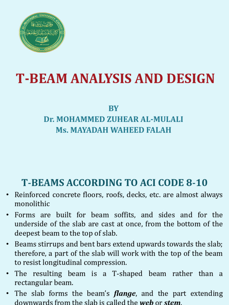 t Beam Analysis and Design | PDF | Beam (Structure) | Civil Engineering