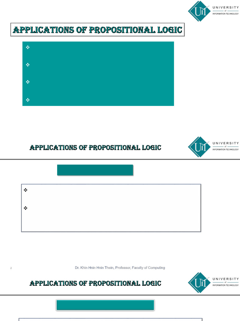 Applications of Propositional Logic | PDF | Logic Gate | Boolean Algebra Applications of Propositional Logic | PDF | Logic Gate | Boolean Algebra