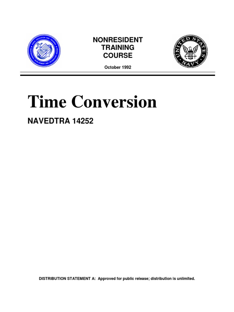 US Navy Course NAVEDTRA 14252 - Time Conversion | PDF | Longitude ...