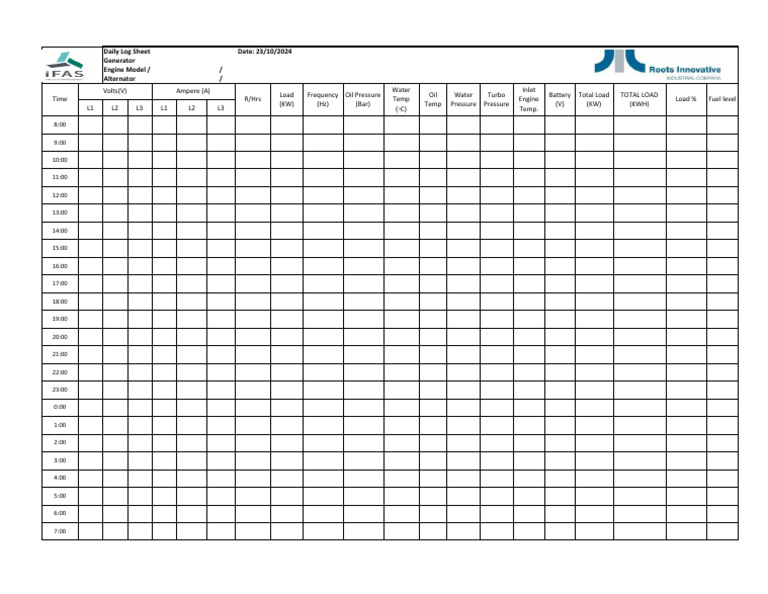 Daily Log Sheet G3 | PDF