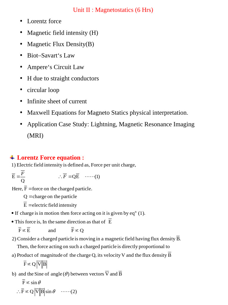Magnetostatics: Key Concepts & Laws | PDF | Magnetic Field | Mechanics