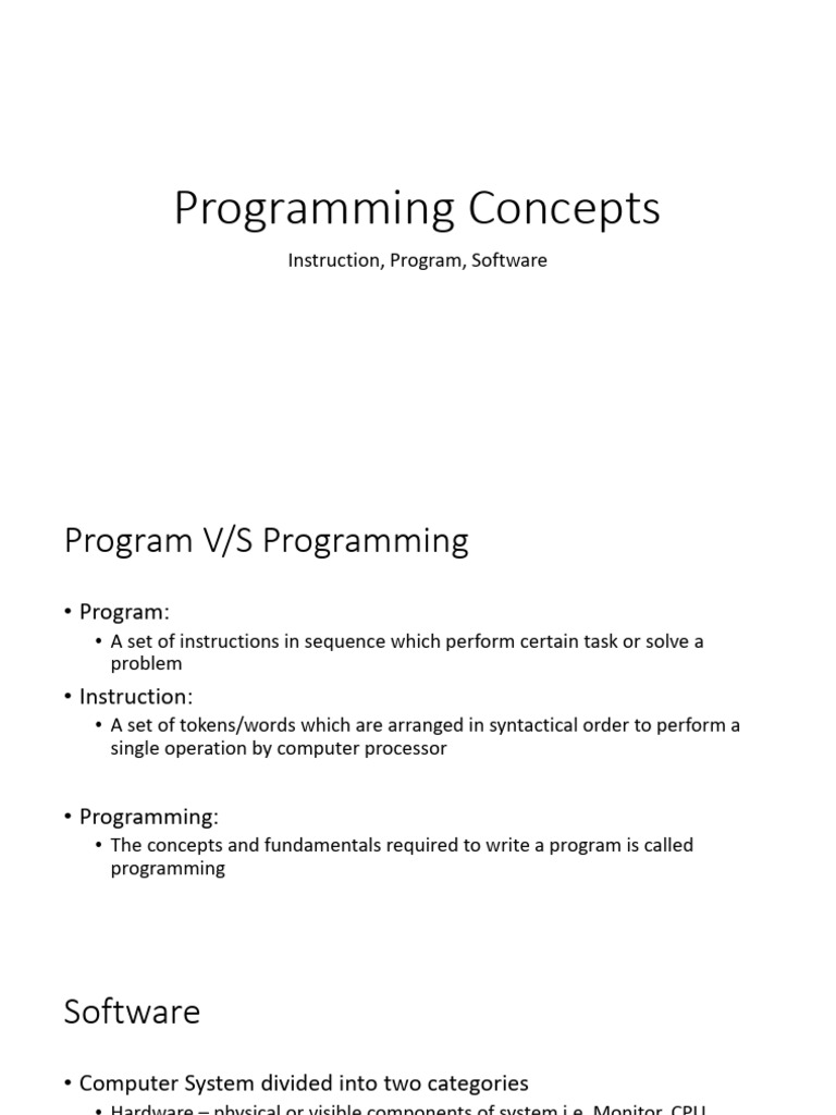 01 Programming Concepts | PDF | Software | Computer Programming