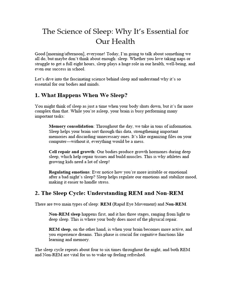 Science Behind Sleep and Its Importance | PDF | Sleep | Sleep Deprivation