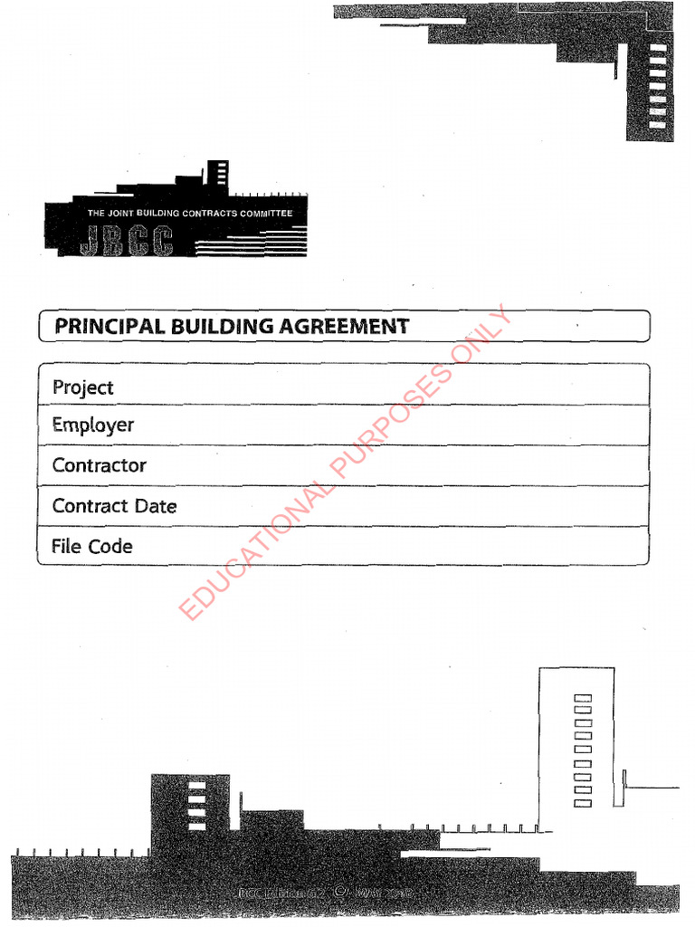 JBCC - Principal Building Agreement | PDF