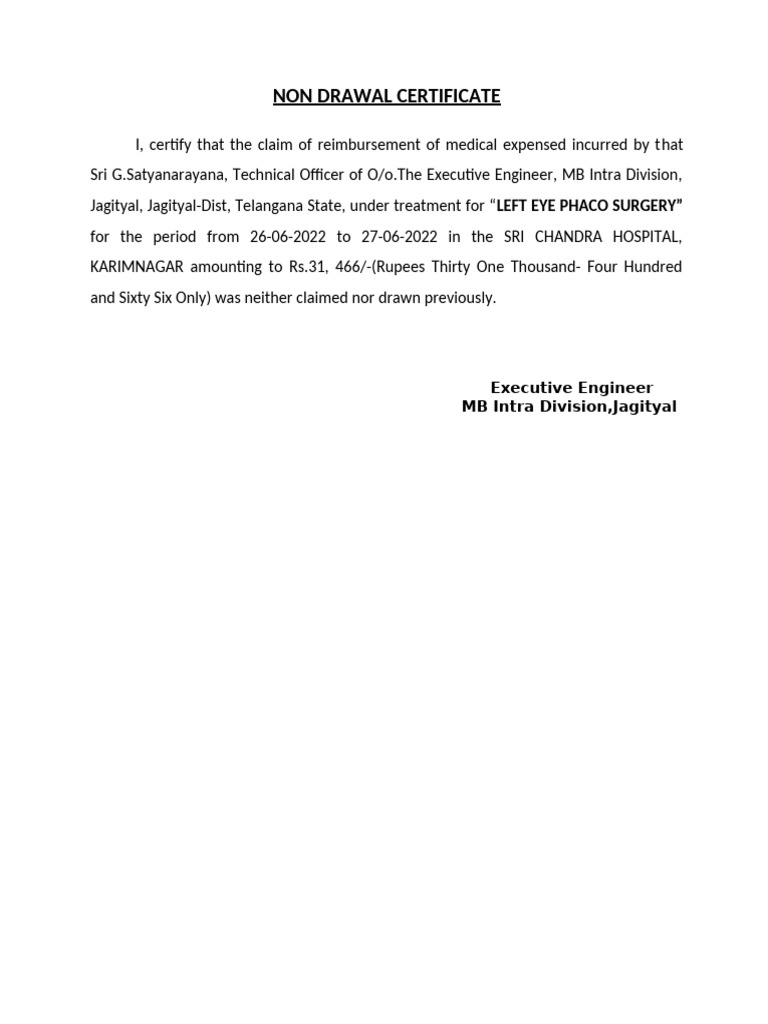 Non-Drawal Certificate of The Applicant | PDF | Business