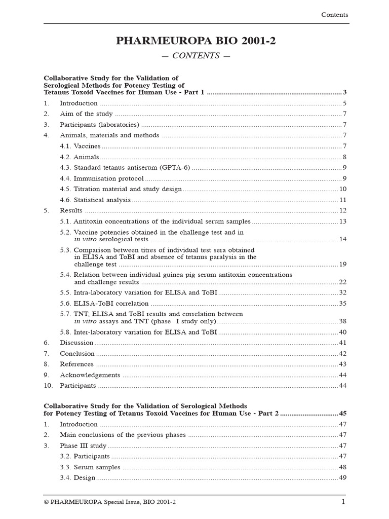 BSP programme for 3Rs - Vaccines for Human Use - Tetanus vaccine ...