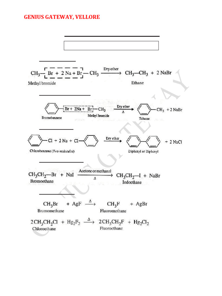Name Reactions in Organic Chemistry: Genius Gateway, Vellore | PDF ...