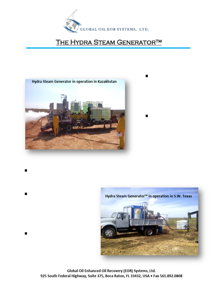 Global Oil Hydra Steam Generator | PDF | Enhanced Oil Recovery ...
