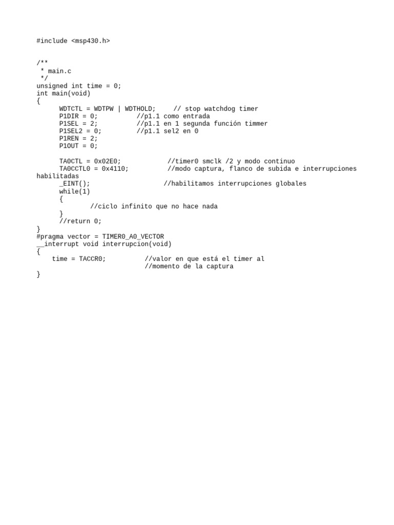Ejemplo 6 C Timer Captura | PDF
