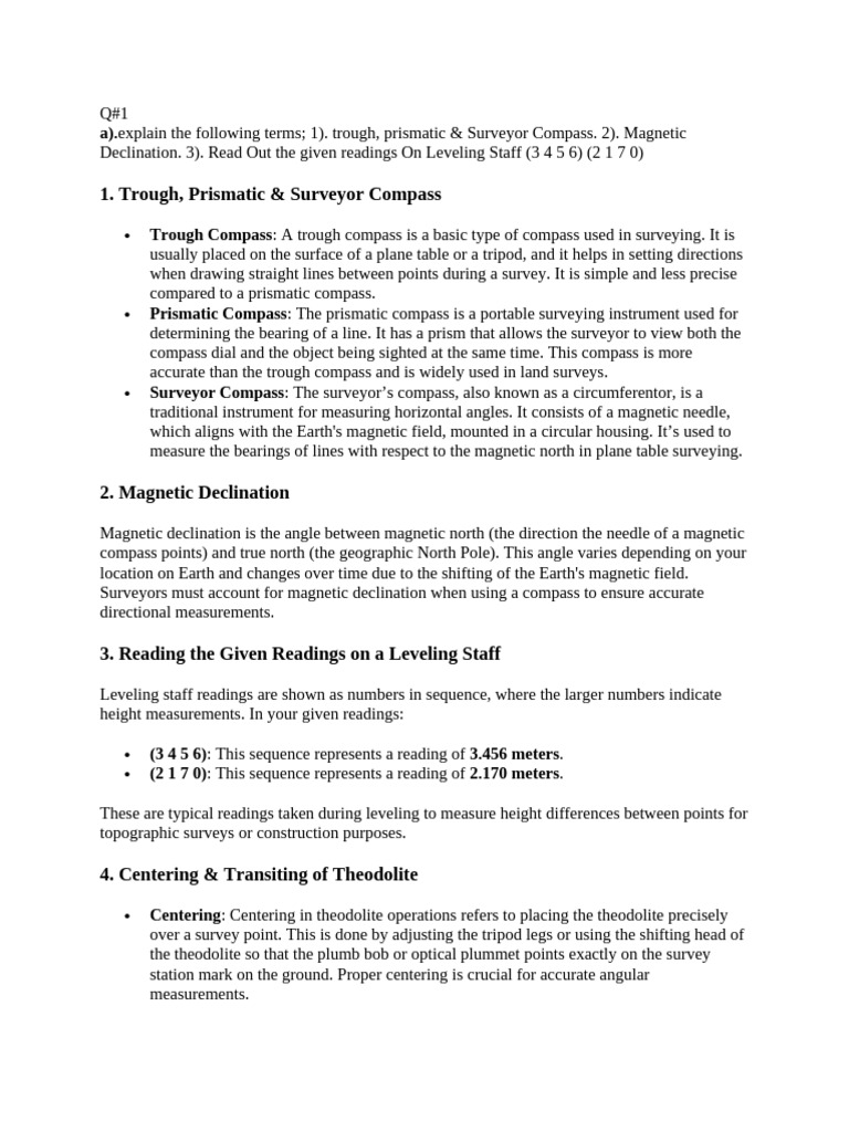 Sdo Paper 2024 | PDF | Compass | Surveying