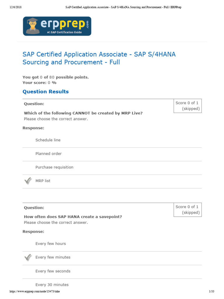SAP Certified Application Associate SAP S/4HANA Sourcing and ...