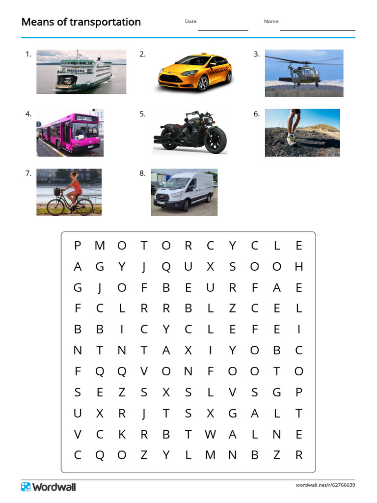 Transportation Word Search Activity | PDF