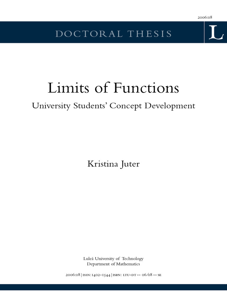 FULLTEXT01 | PDF | Limit (Mathematics) | Concept