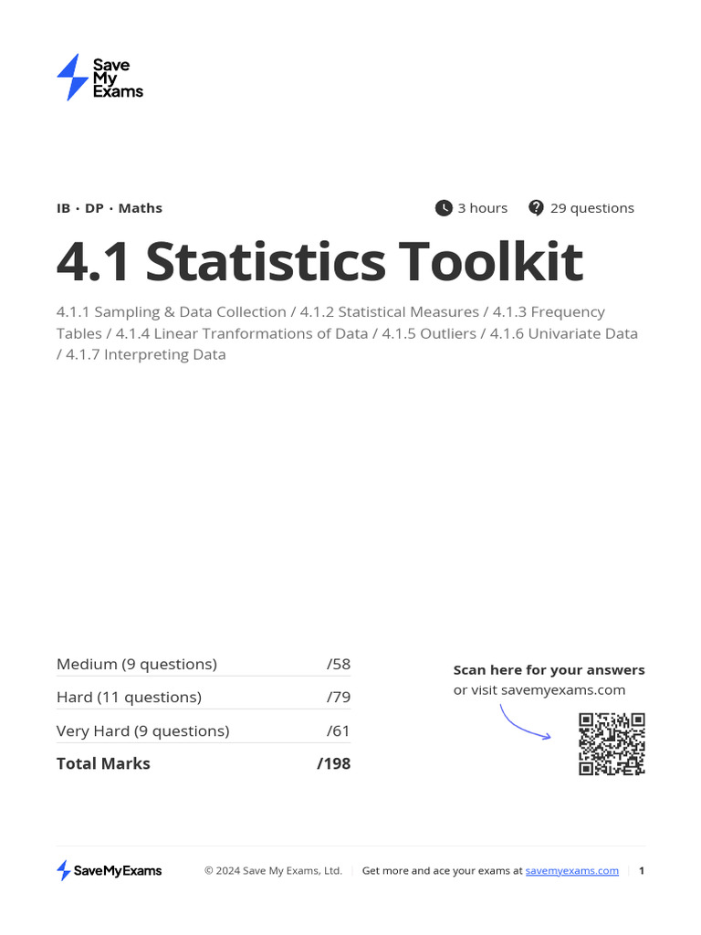 4 1 Statistics Toolkit CJPXZ I3lL | PDF | Quartile | Descriptive Statistics