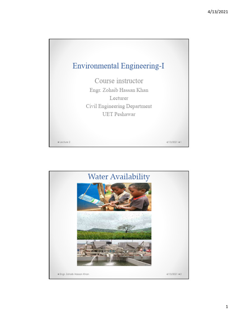 Environmental Engineering 1 M2 | PDF | Pump | Water