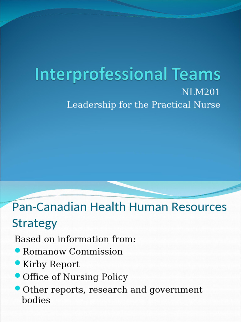 Interprofessional Teams Health Canada 1 | PDF | Health Human Resources | Collaboration